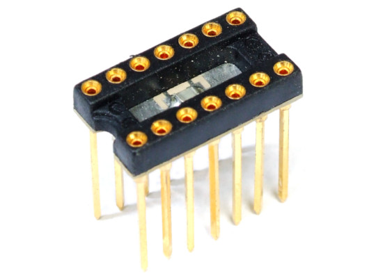 DIP-14 IC Socket Gold w/ Decoupling Capacitor/ Sockel + Entkopplungs ...