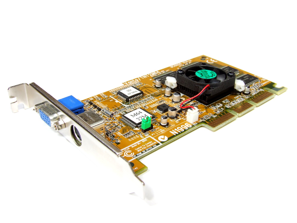 MSI Nvidia Vanta / TNT2 M64 32MB RAM VGA TV-Out AGP Video Graphics Card ...