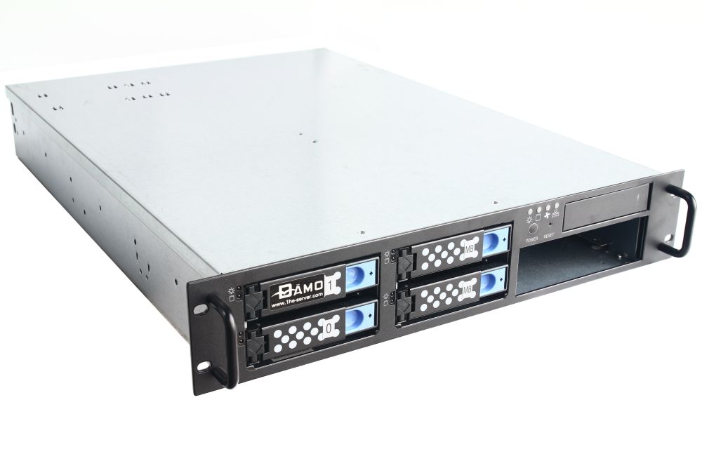 Rack-Mount 19" 2U Case Chassis ATX 2HE Server-Gehäuse Low Profile 4x 3,5" Caddy