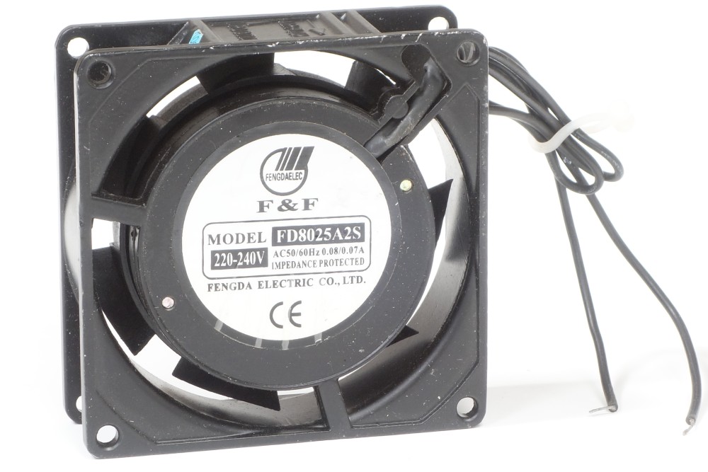 Fengda FD8025A2S 80x80x25mm 2Wire AC50/60Hz 230V 0.08/0.07A 17W Metal ...