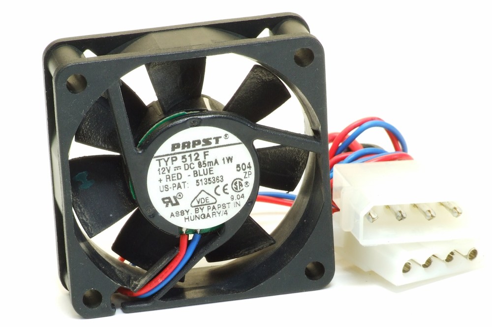 EBM-Papst TYP 512 F Axial-Lüfter/Fan Molex 85mA 1.0W DC-12V 20.0CFM ...