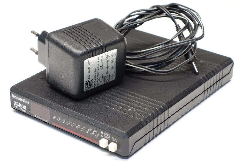 haeussler 28800 V.Fast Class external Modem Retro Vintage 28.800bps Fax ...