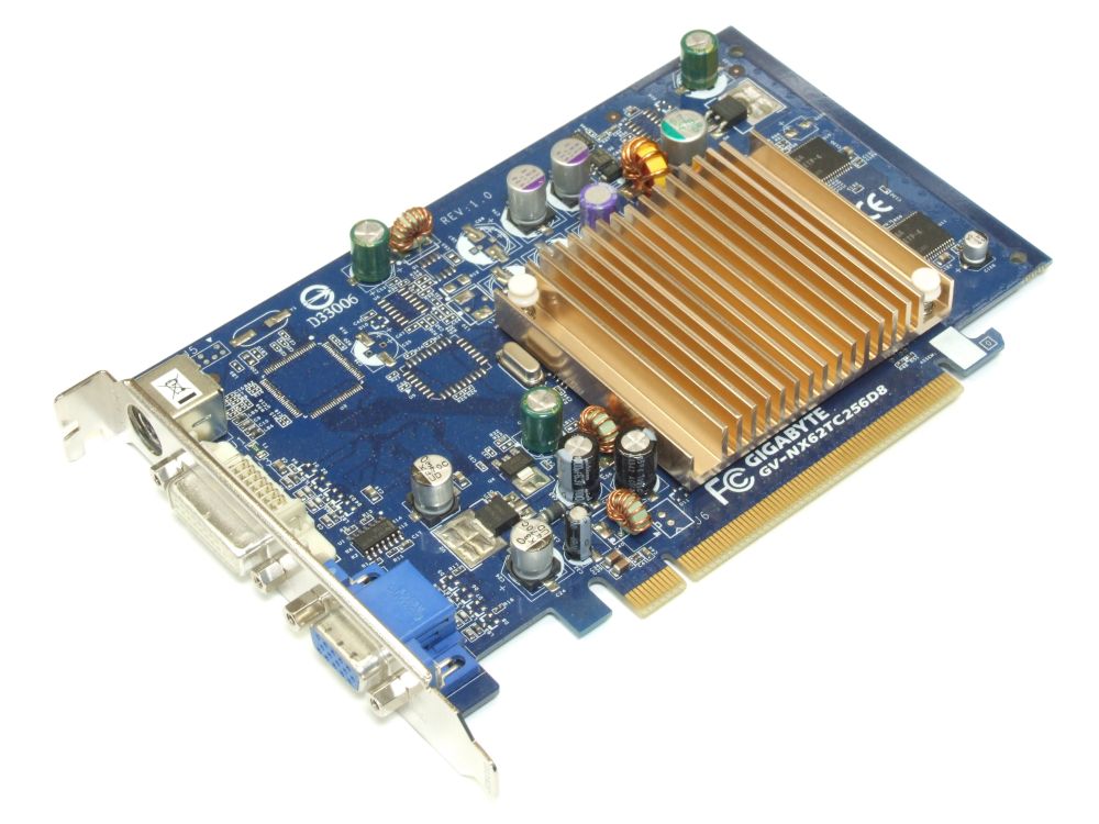 Gigabyte GV-NX62TC256D8 nVidia GeForce 6200TC PCIe PCI-E Graphics Card ...