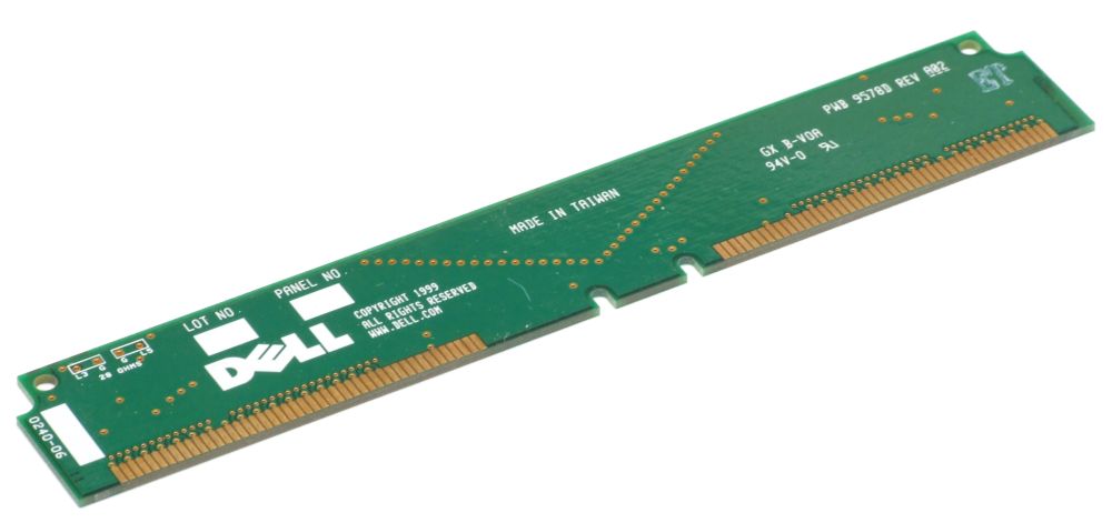 Dell 9578D Rambus-DRAM RDRAM CRIMM Blank Memory Spacer Module Dimension ...