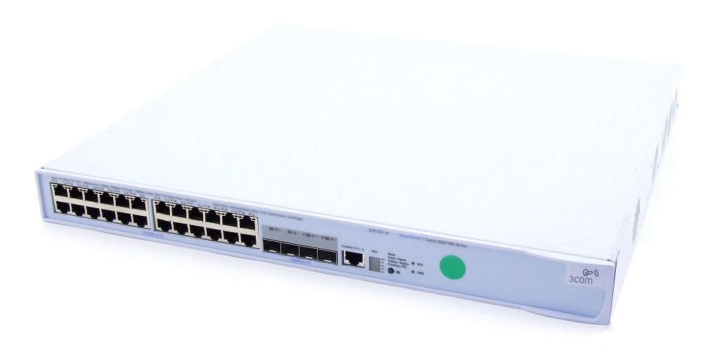 3Com SuperStack 3 19" 1U 26-Port Power over Ethernet Switch 4500 PWR ...