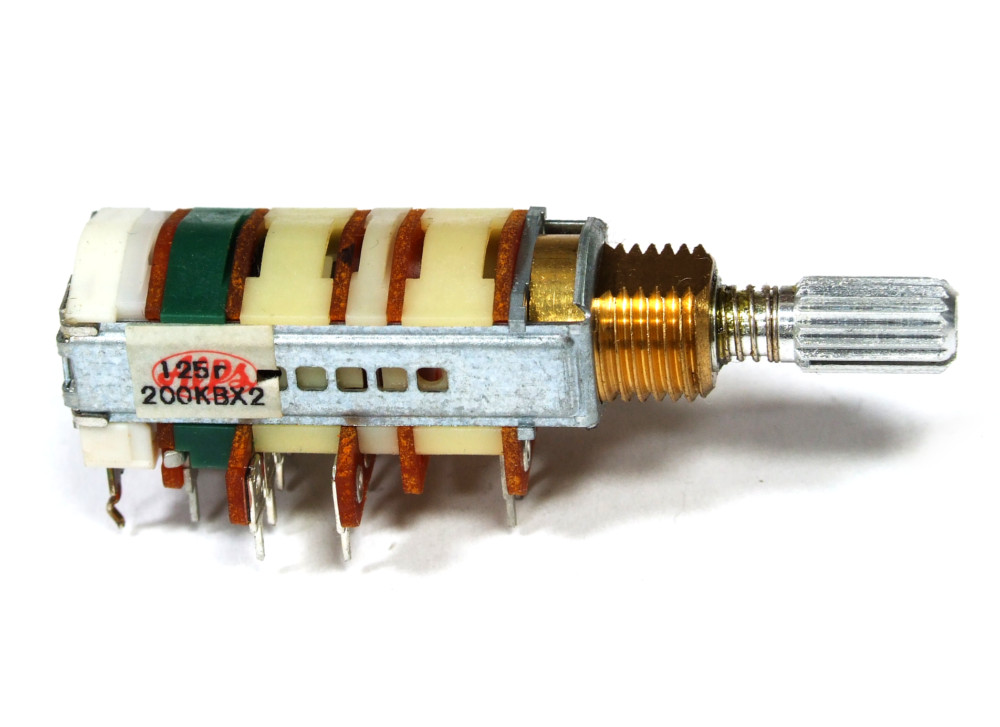 JAPAN ALPS 125r 200KBX2 Audio Rotary w/ Switch/ Dreh-Potentiometer 5 ...