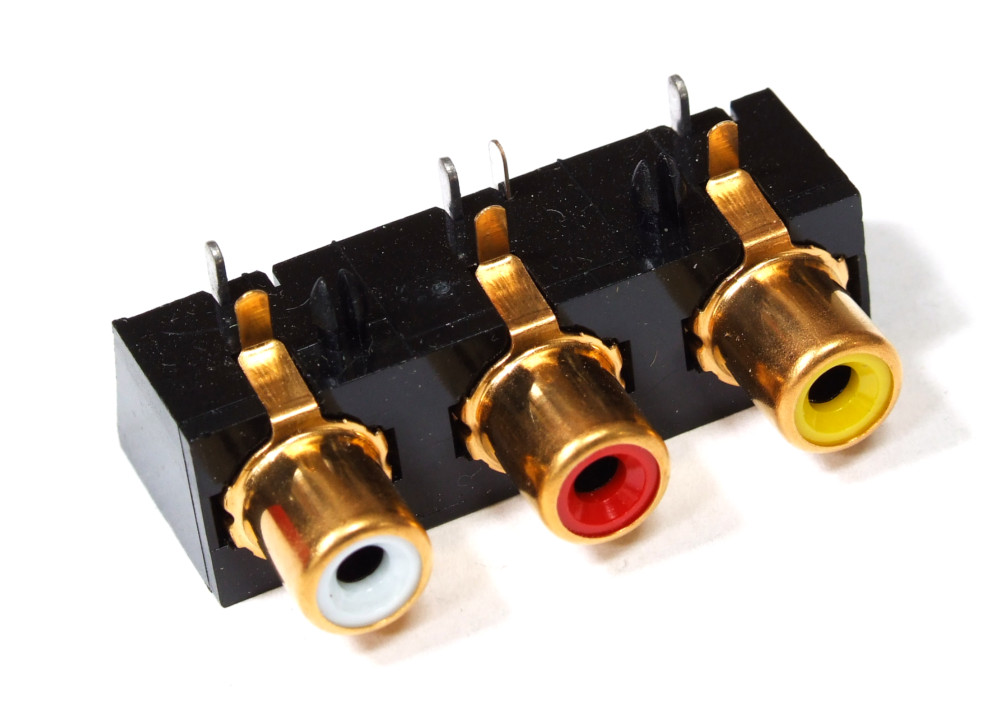 3-RCA Video Audio Cinch Connector Adapter Yellow Red White/ Einbau ...