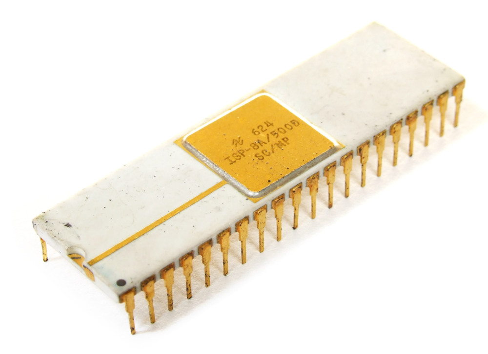 ISP-8A/500D Single-Chip 8-Bit Microprocessor CPU 1MHz White Ceramic DIP ...