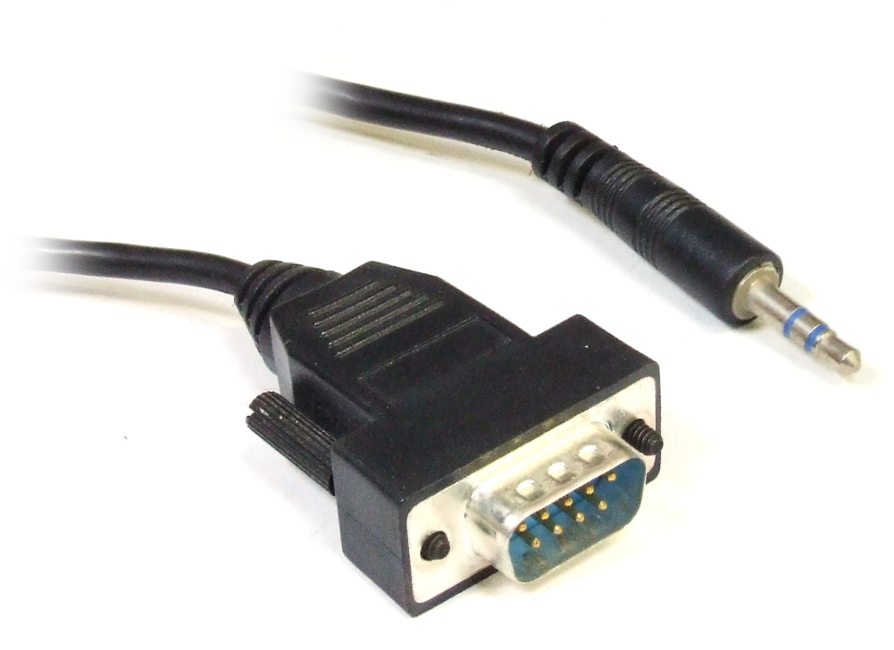 1.8m RS-232 DB-9-Pin Serial Male Adapter/Aux 3.5mm Audio Connector ...