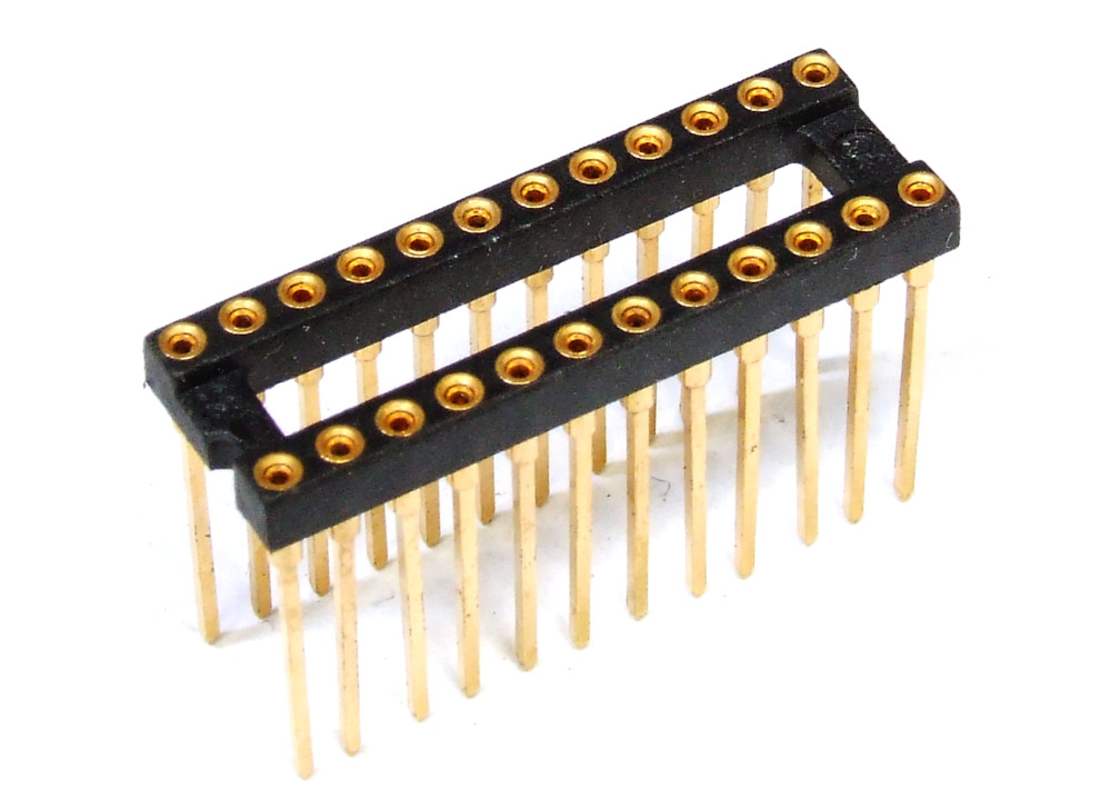 DIP-24-Pin IC Precision Socket Narrow Turned Pin Gold / Präzisions ...