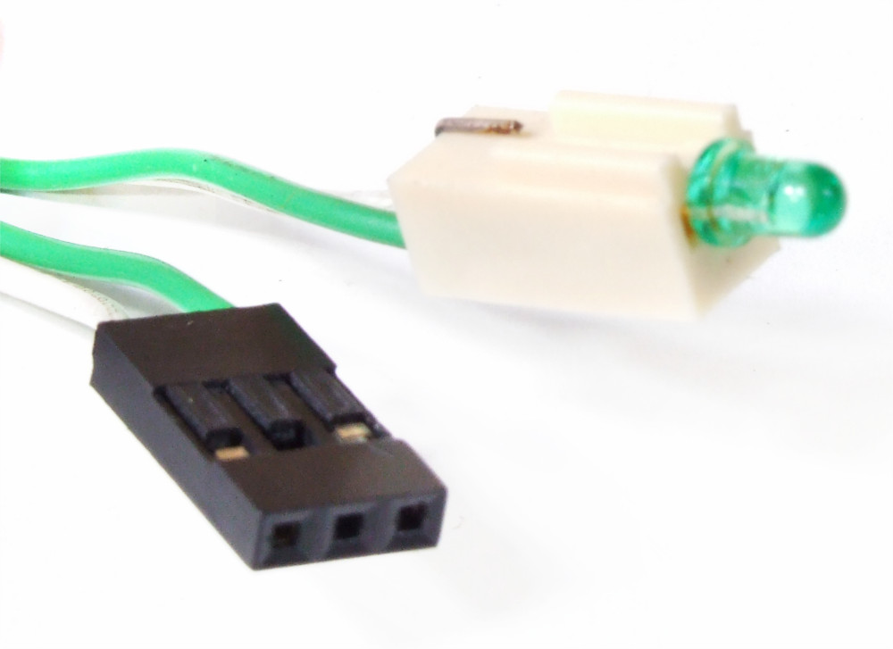 Wired 3-Pin 2-Way 3mm Green Power HDD LED Cable Computer Kabel Leucht ...