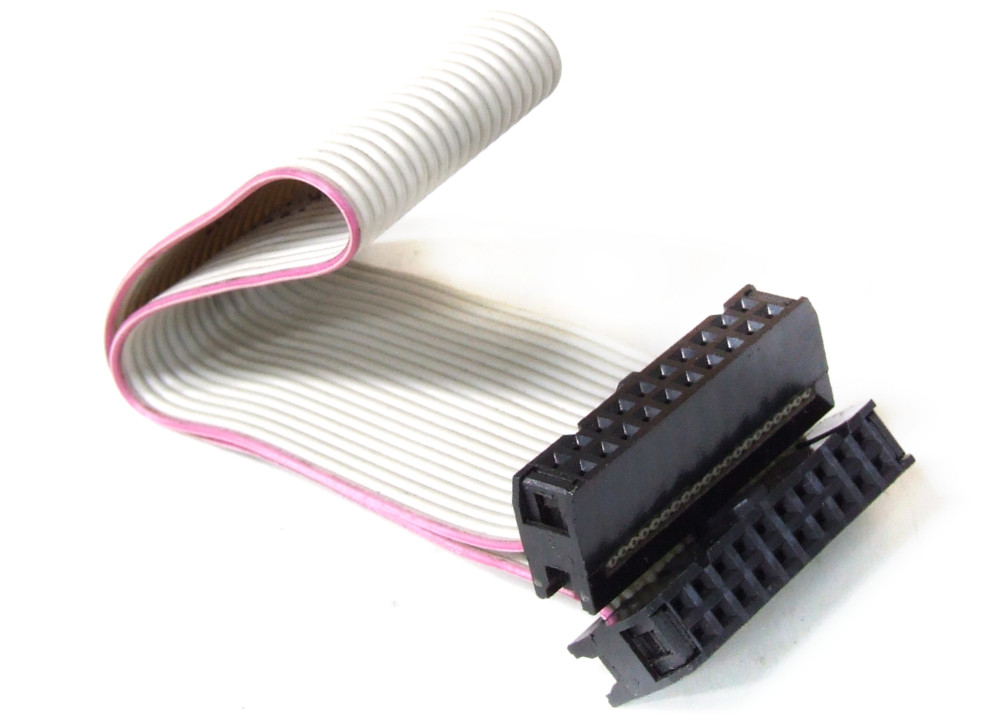 20-Pin 20-Way Flat Ribbon Cable IDC Connector Female Flachbandkabel 2.54mm 19cm