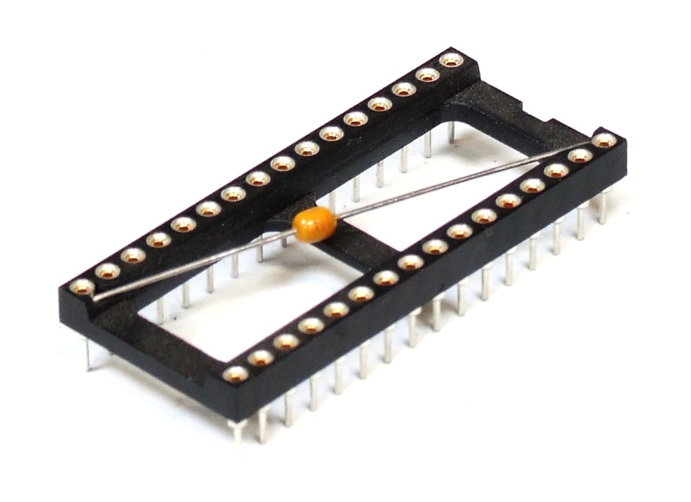 DIP-32-Pin DIL IC Socket w/ Decoupling Capacitor/Sockel Entkopplungs ...