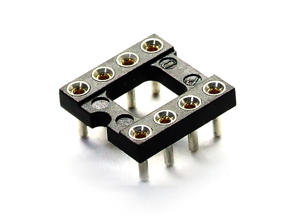 2x DIL DIP-8-Pin Pol IC Chip Precision Socket/ Präzisions-Sockel RM 2 ...